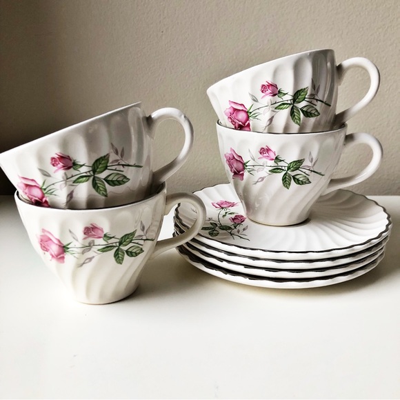 Scio | Dining | Vintage Scio Pottery 4 Cups 4 Saucers Dorset Pattern ...